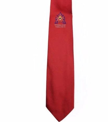 Masonic Regalia Red Tie with lodge logo – Regalia Lodge
