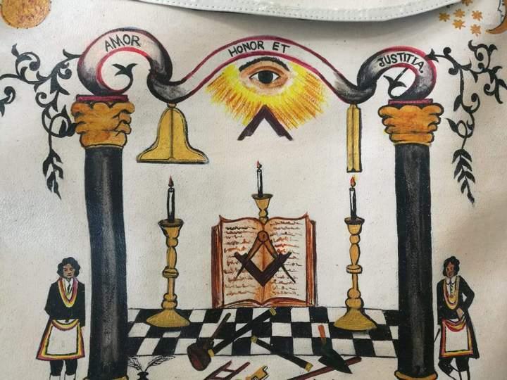 18th Century Inspired Hand-Painted Masonic Lambskin Apron – Regalia Lodge