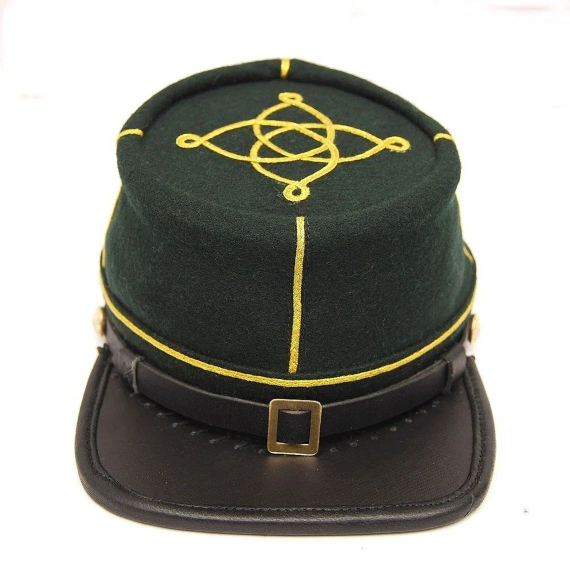 Civil War Berdans sharpshooter Green Leather Peak Lt 1 row gold braid ...