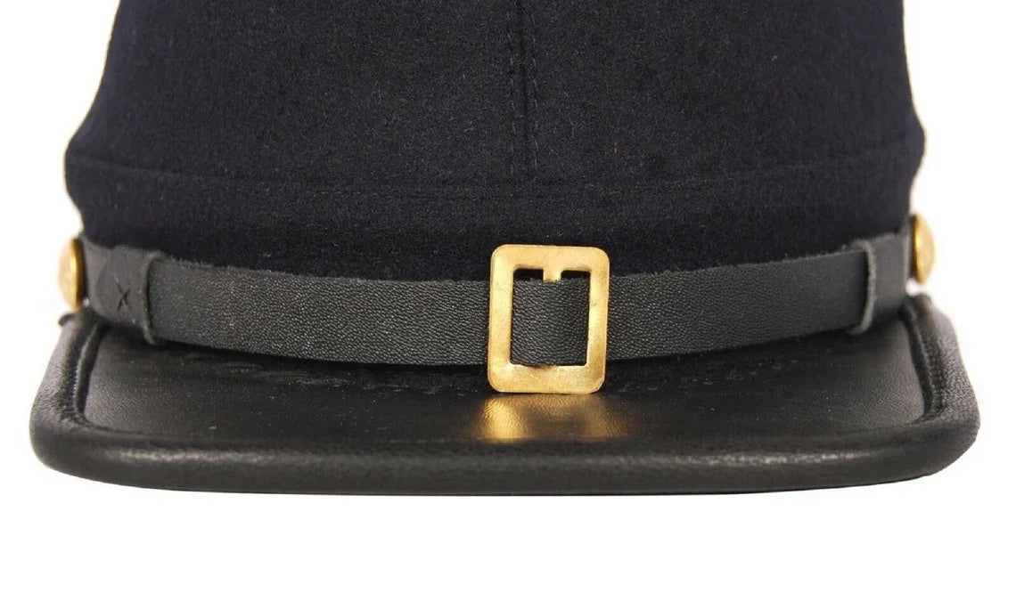 Civil War Union Army Leather Peak Kepi, Complete Navy Blue Kepi Hat ...