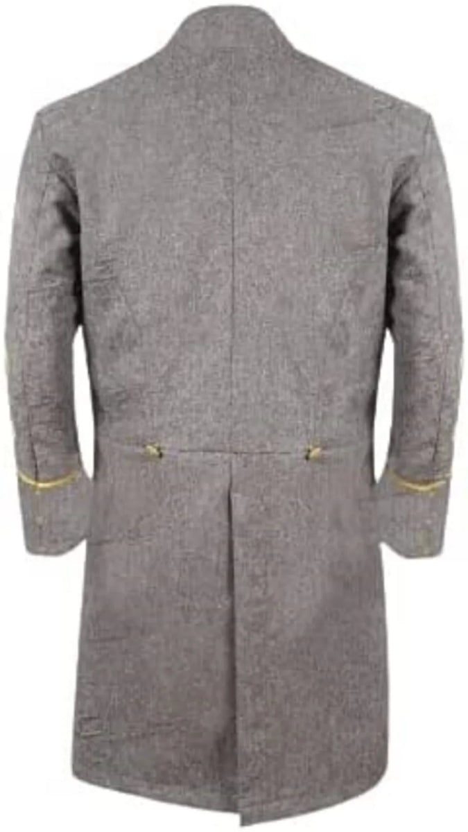 Civil War CS Officer Double Breast 2 Rows Braid Grey Wool Frock Coat ...