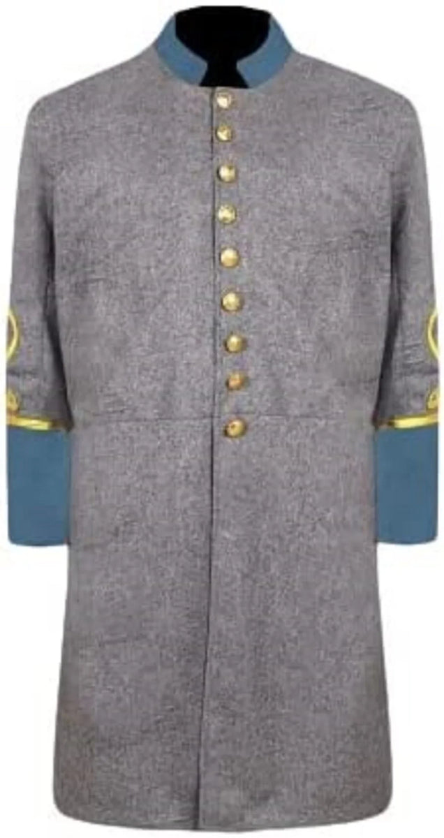 Civil War Confederate Officer's 3 Row Braid Single Breast Infantry Fro ...